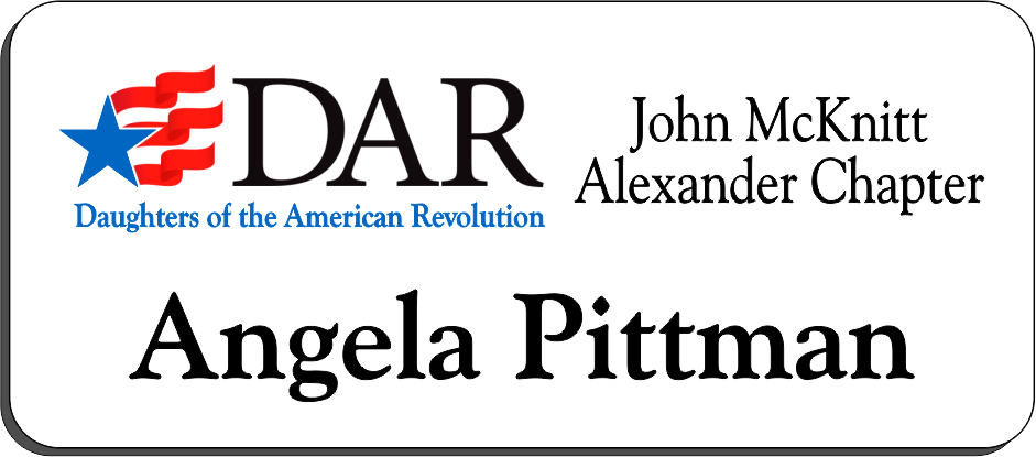 John McKnitt Alexander Chapter NSDAR Name Badge – Tag Me Badges