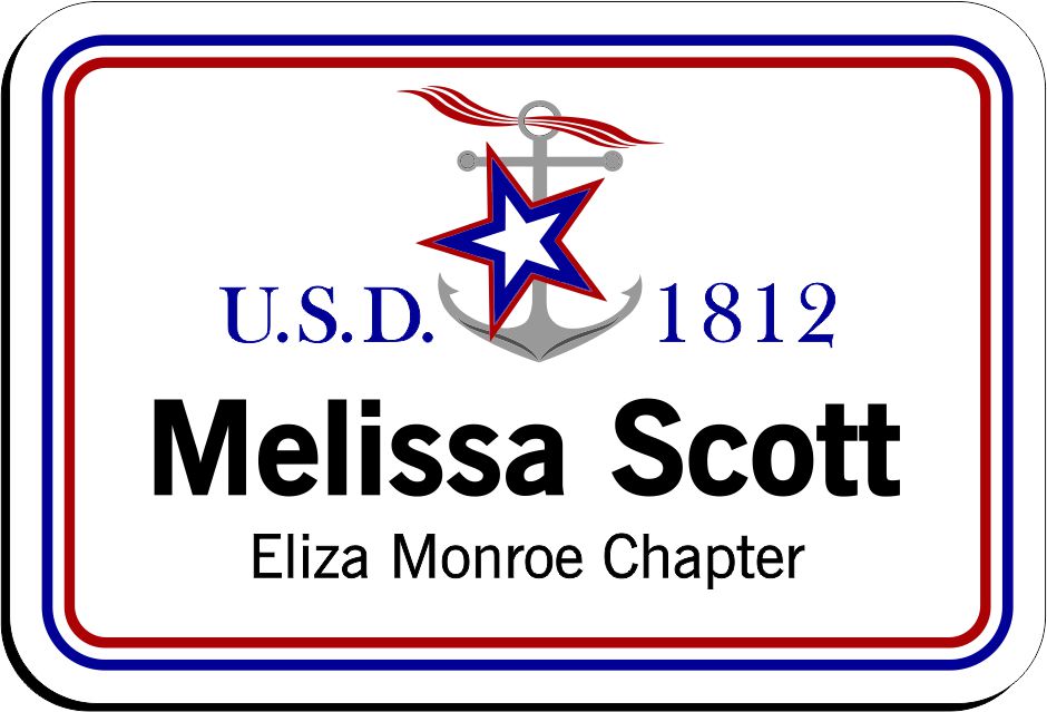 U.S.D. 1812 Eliza Monroe Chapter NSDAR Name Badge – Tag Me Badges