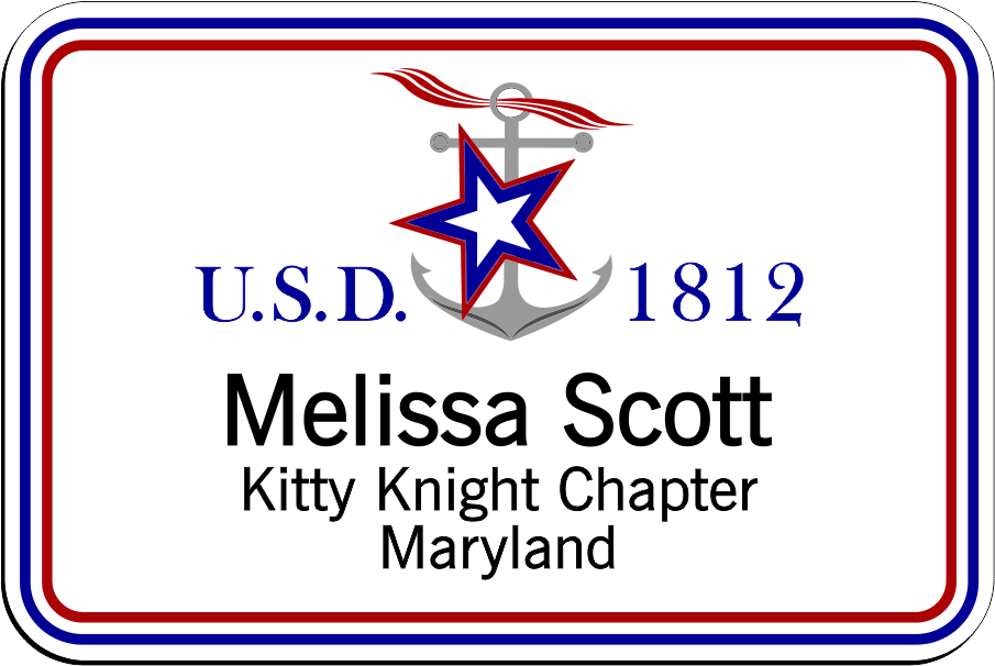 U.S.D. 1812 Kitty Knight Chapter NSDAR Name Badge – Tag Me Badges
